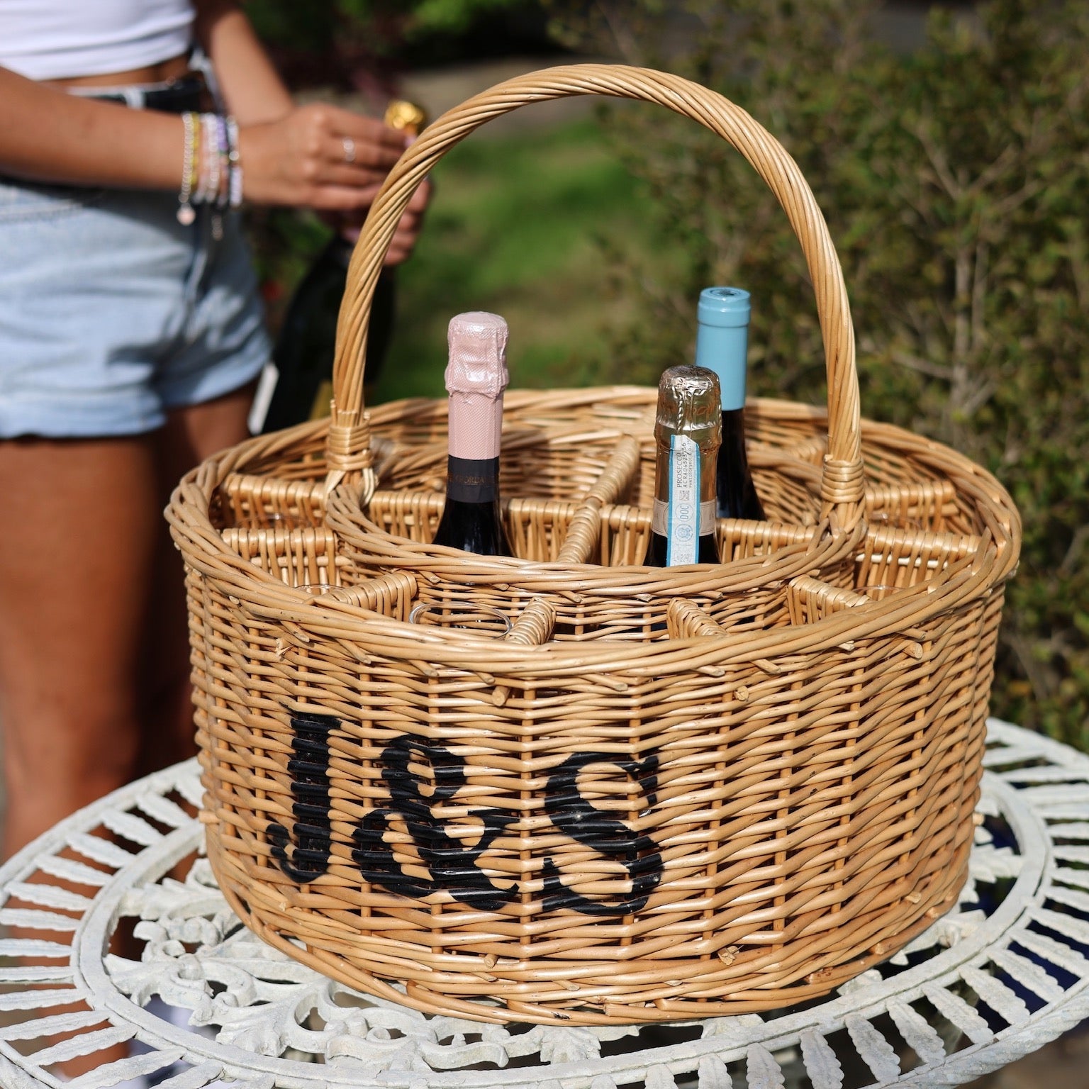 Party Basket with 12 Champagne Flutes – The Colourful Garden Company